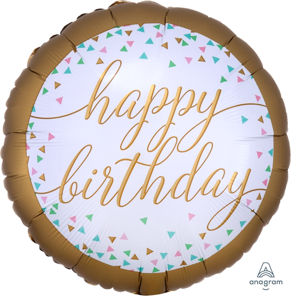 Gold & Pastel Confetti Birthday Mylar – Party Hardy Stores