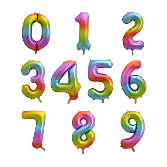 LSO-RAINBOW Supershape Numbers – Party Hardy Stores